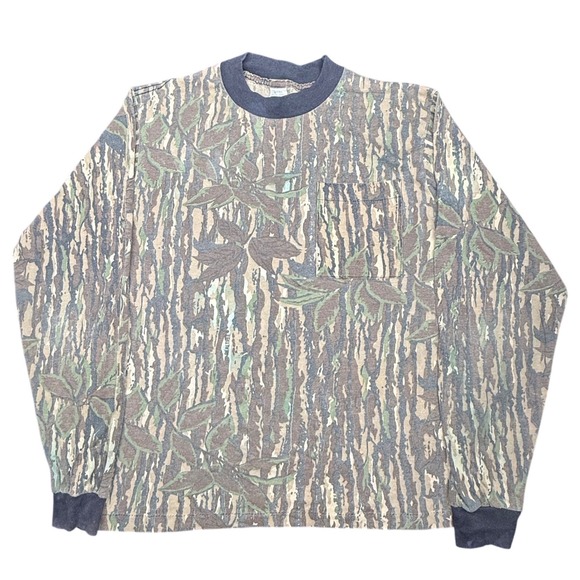 Realtree | Shirts | Vintage Realtree Bark Camo Long Sleeve Shirt Made ...